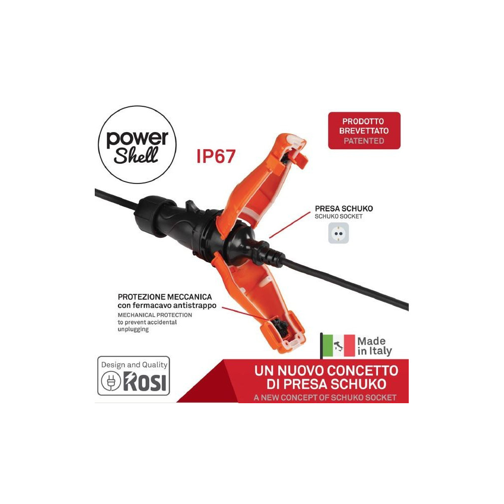 Schuko IP67 socket shell schuko diecasting plug 10a 2pt Rosi