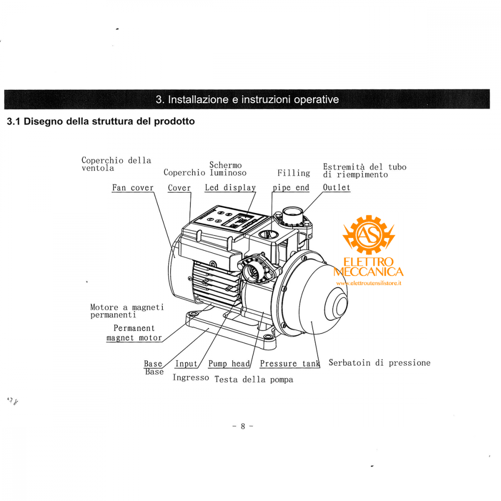 Matra multistage pump with Aladino ADVANCE frequency converter MHI 20/3 ...